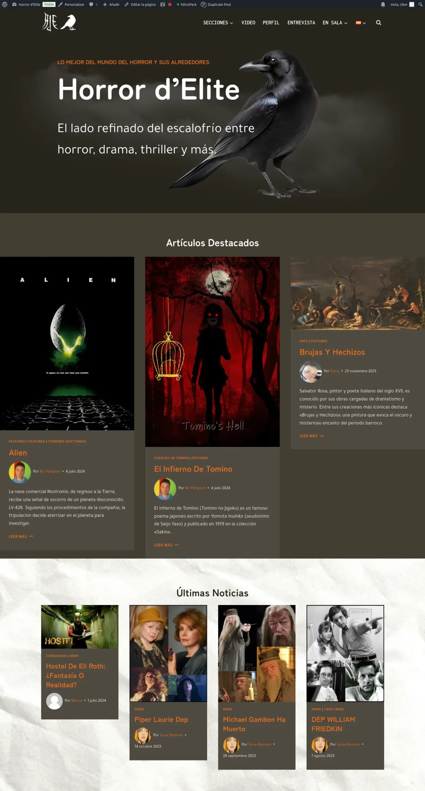 Página Delantera - Horror d'Elite